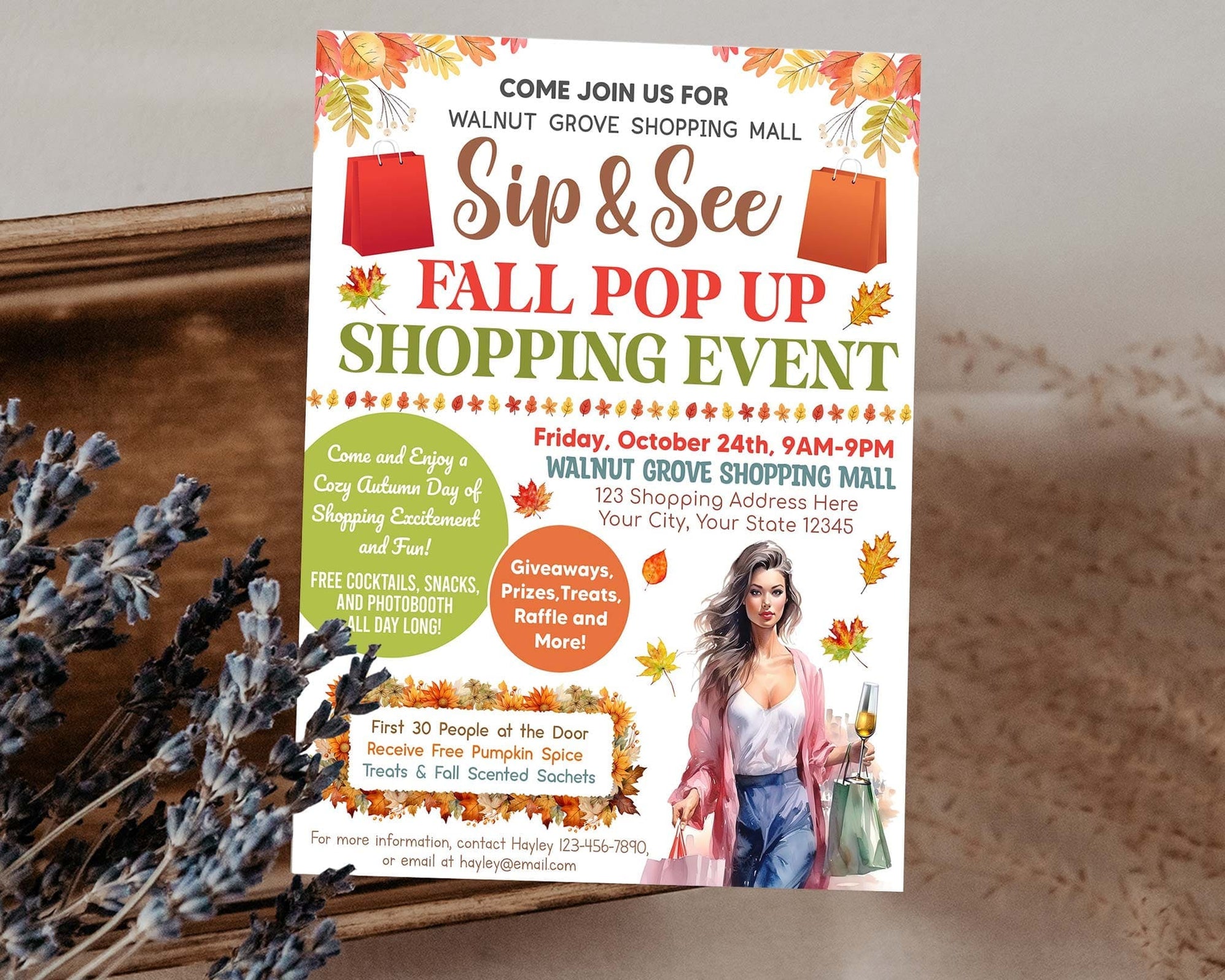 Editable Autumn Pop-Up Event Flyer Printable - Posh Park