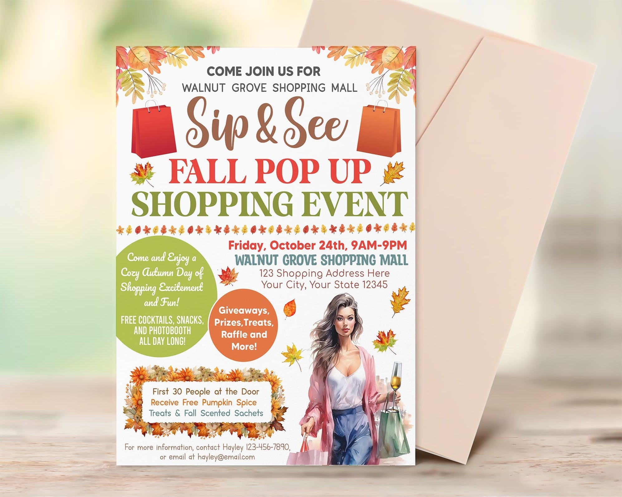 Editable Autumn Pop-Up Event Flyer Printable - Posh Park