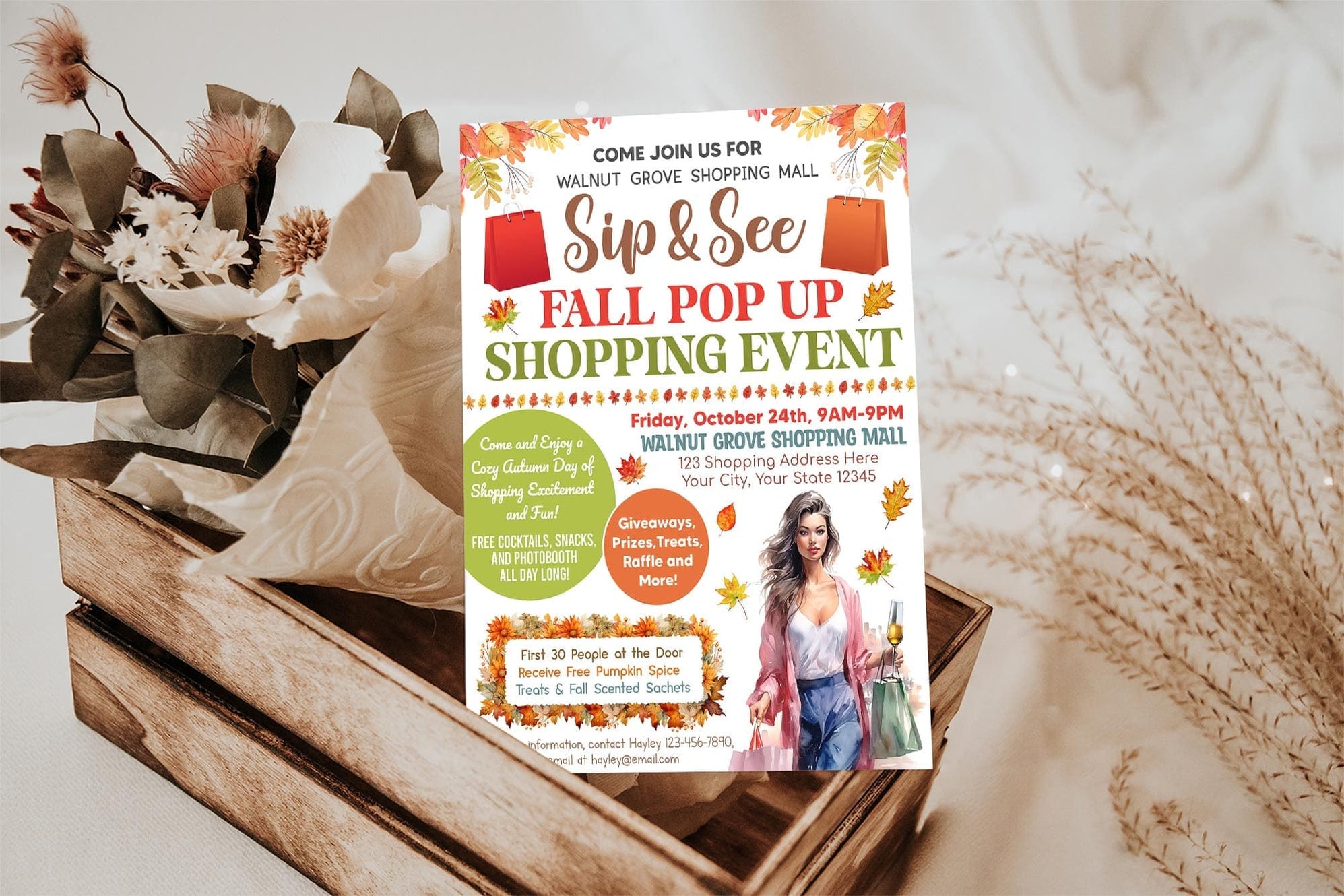 Editable Autumn Pop-Up Event Flyer Printable - Posh Park