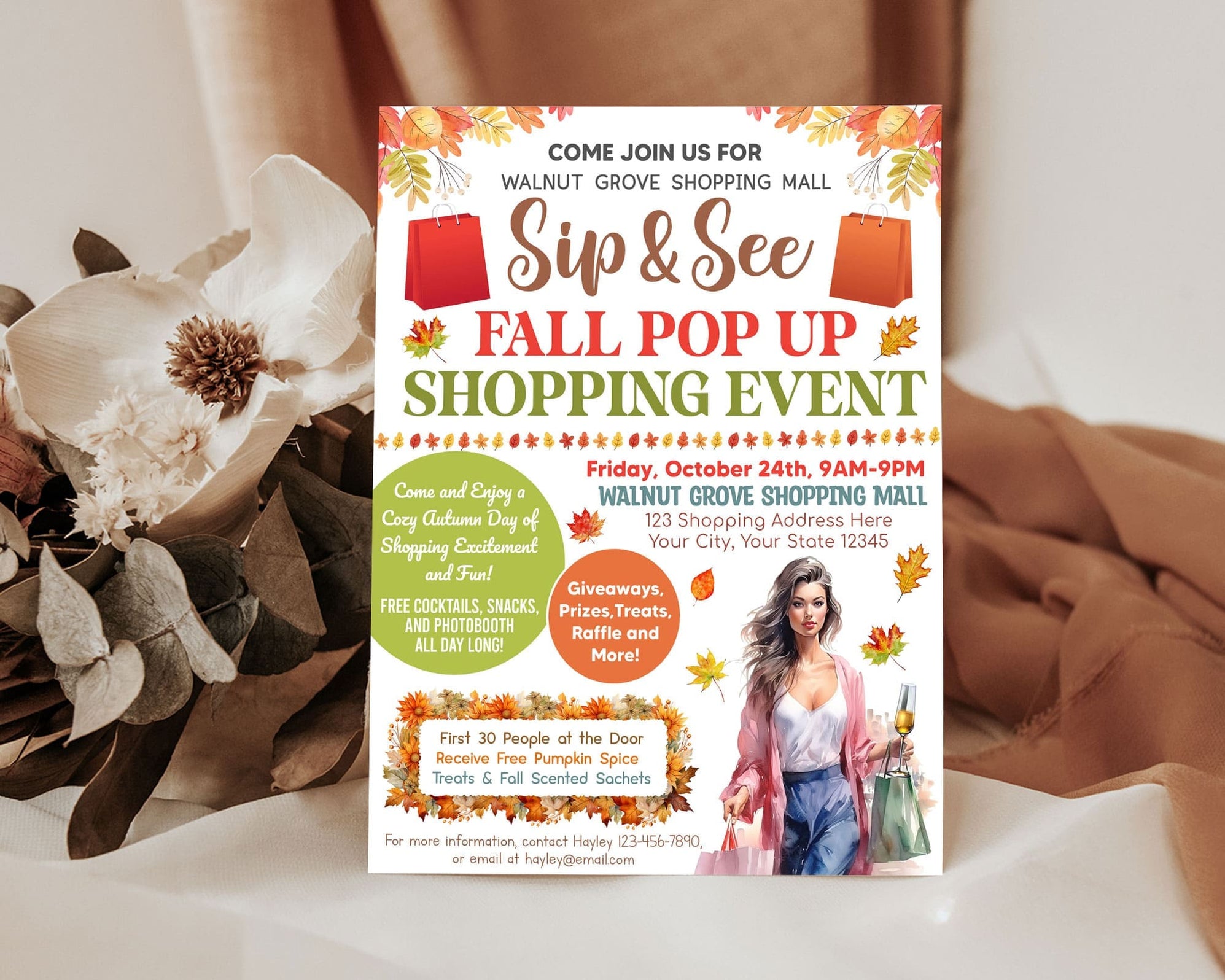 Editable Autumn Pop-Up Event Flyer Printable - Posh Park