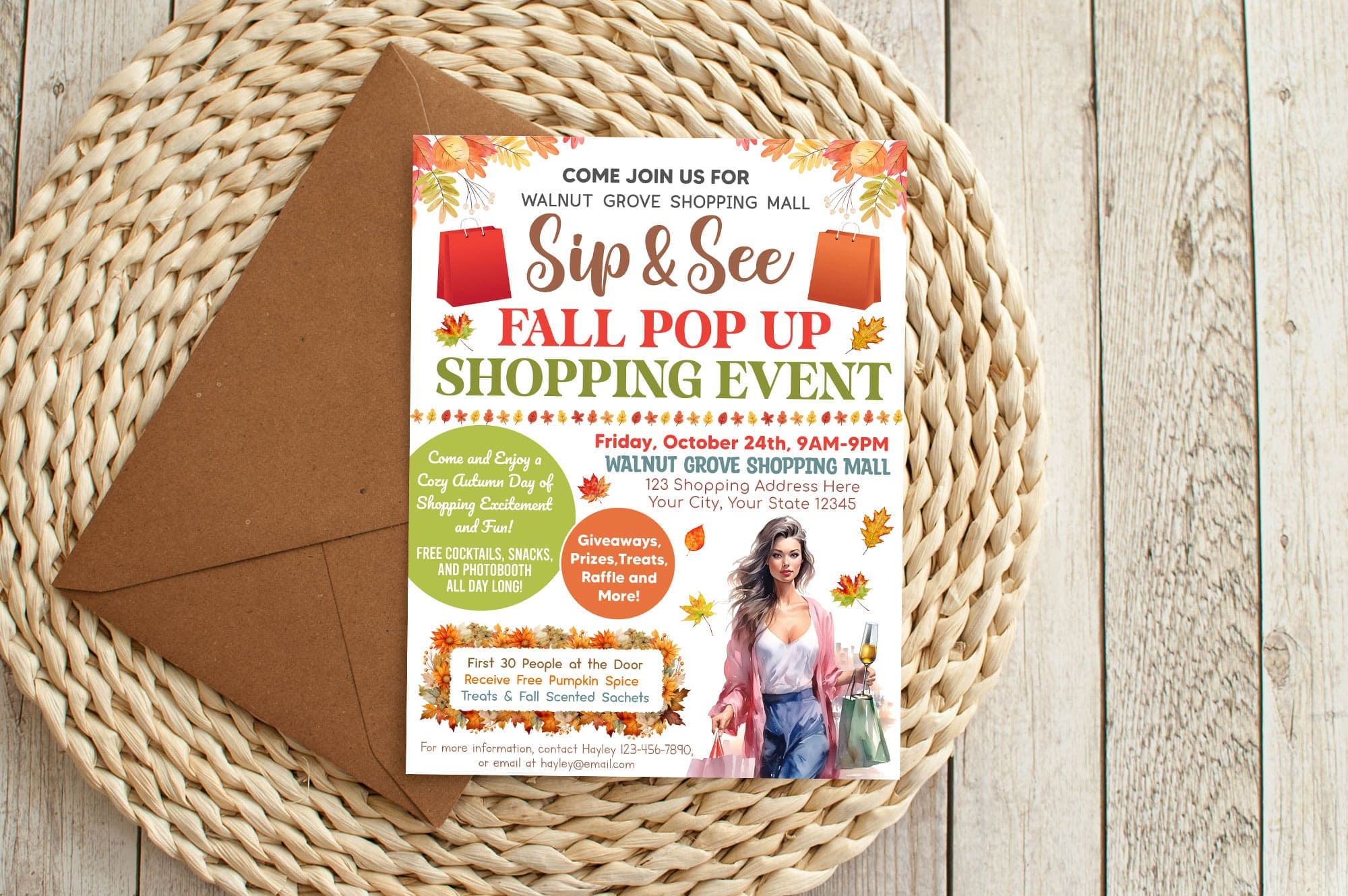 Editable Autumn Pop-Up Event Flyer Printable - Posh Park