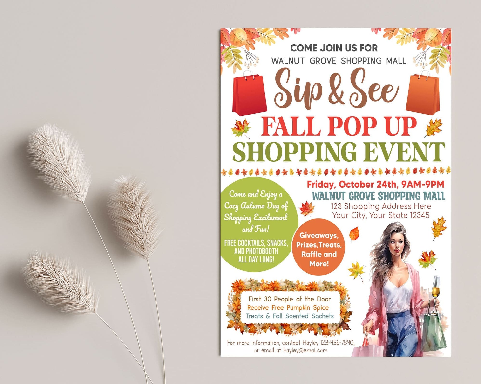 Editable Autumn Pop-Up Event Flyer Printable - Posh Park