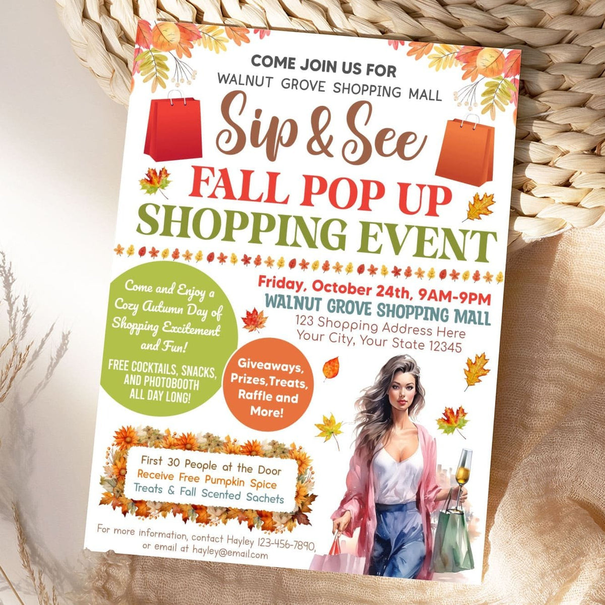 Editable Autumn Pop-Up Event Flyer Printable - Posh Park