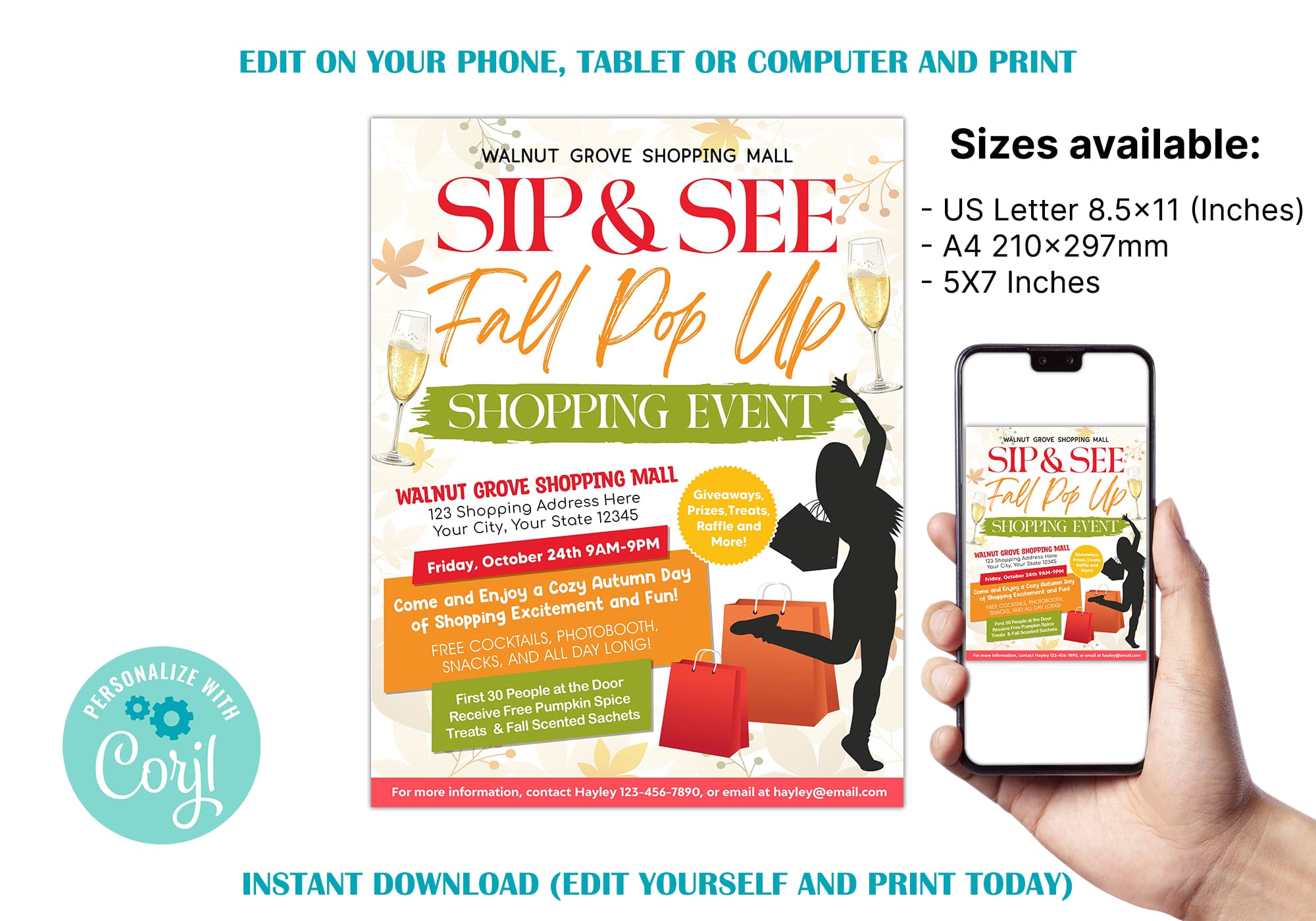Fall Market Pop-Up Event Flyer Printable - Posh Park