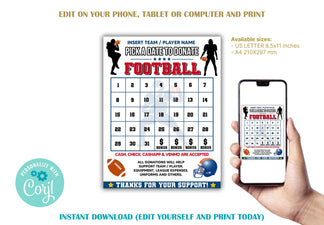 DIY Football Sports Donation Calendar | Pick a Date to Donate Rugby ...