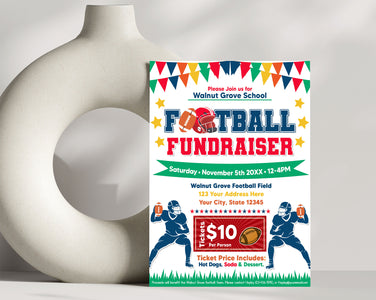 DIY Football Fundraiser Flyer Template | School Sport Fundraiser Flyer ...