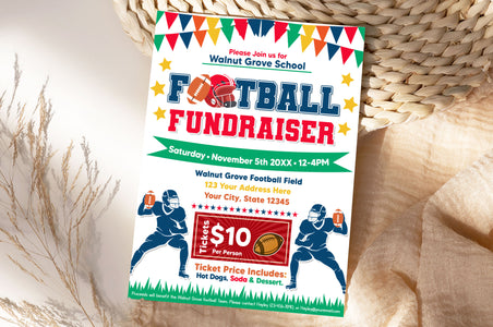 DIY Football Fundraiser Flyer Template | School Sport Fundraiser Flyer ...