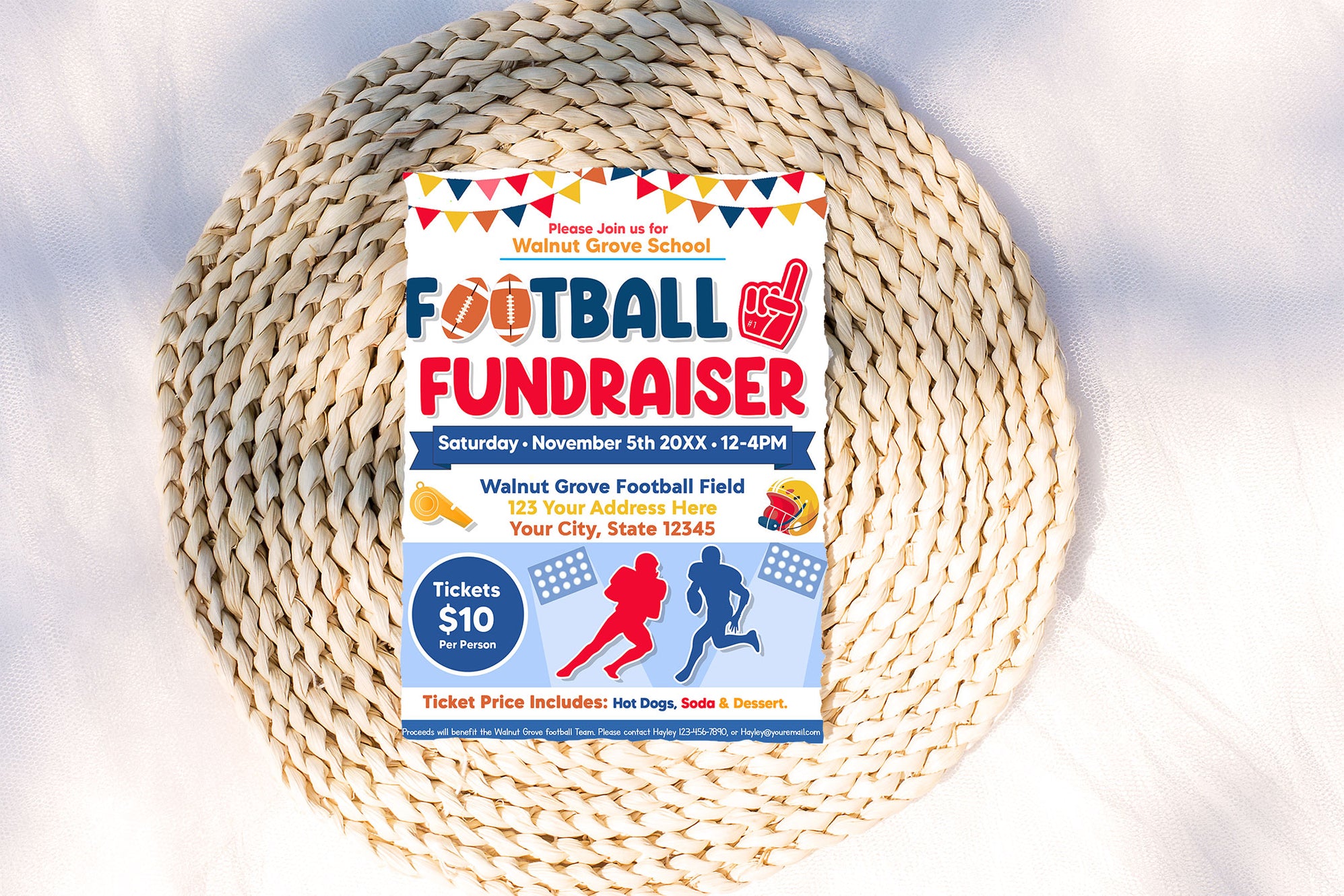 Customizable Football Fundraiser Flyer Template | Sports Fundraising ...