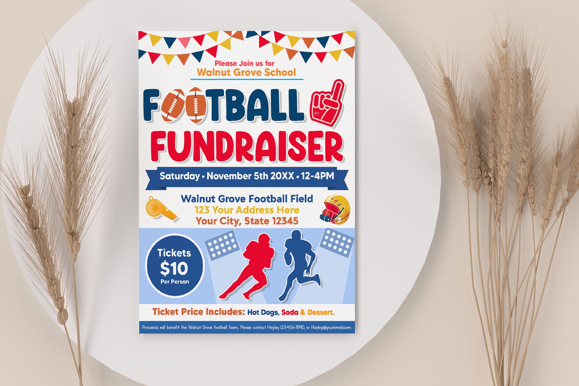 Customizable Football Fundraiser Flyer Template | Sports Fundraising ...