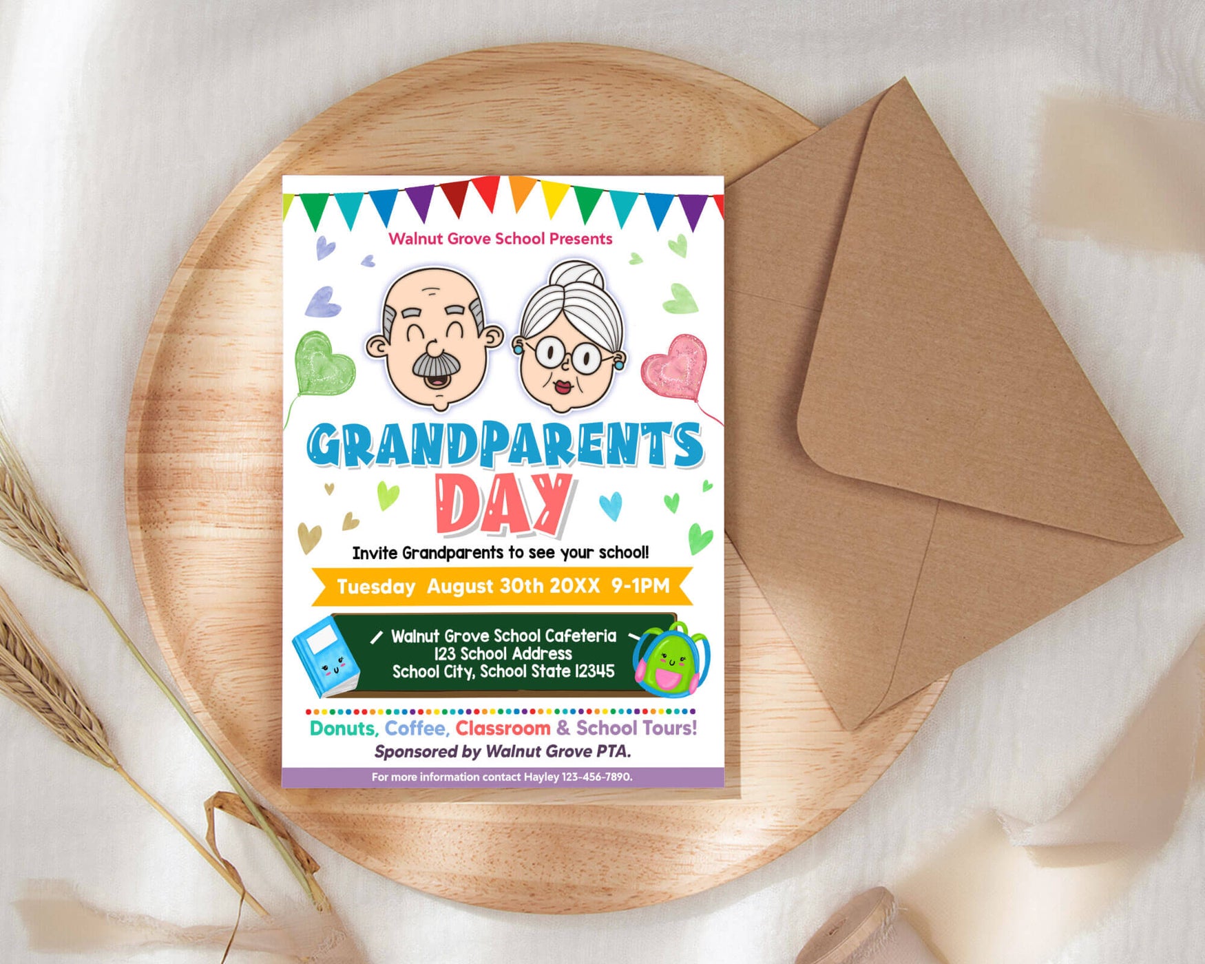 Customizable Grandparents Day Flyer Template | School PTA PTO Family ...