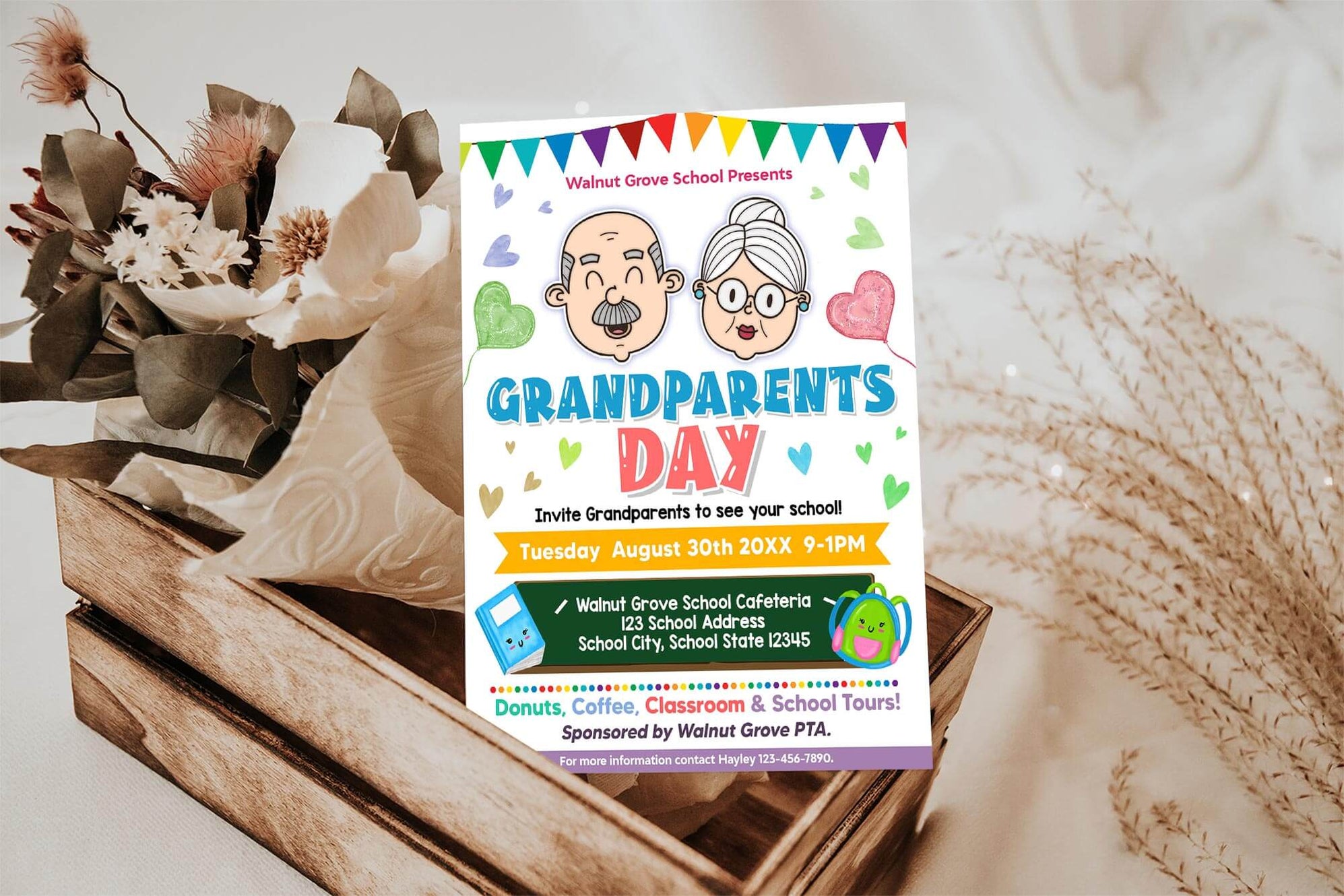 Customizable Grandparents Day Flyer Template | School PTA PTO Family ...