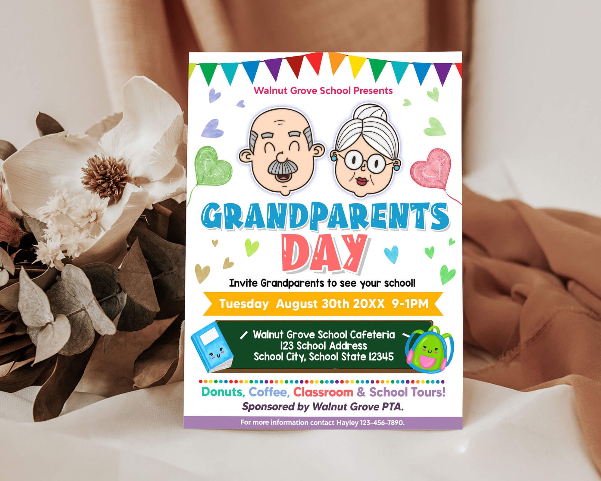 Customizable Grandparents Day Flyer Template | School PTA PTO Family ...