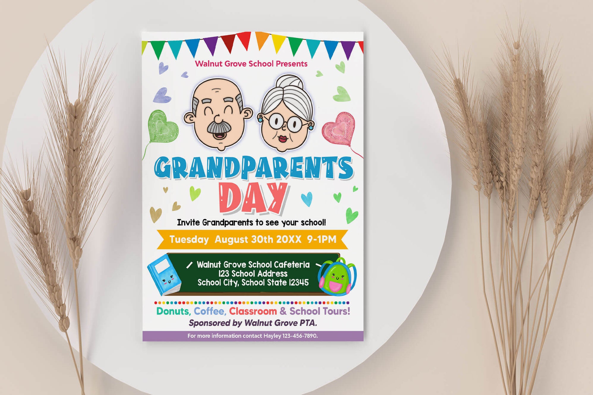Customizable Grandparents Day Flyer Template | School PTA PTO Family ...