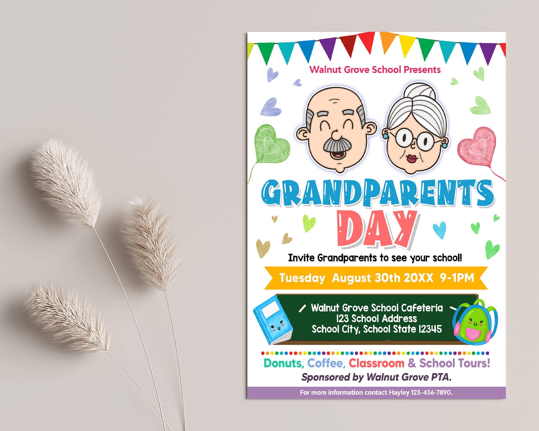 Customizable Grandparents Day Flyer Template | School PTA PTO Family ...