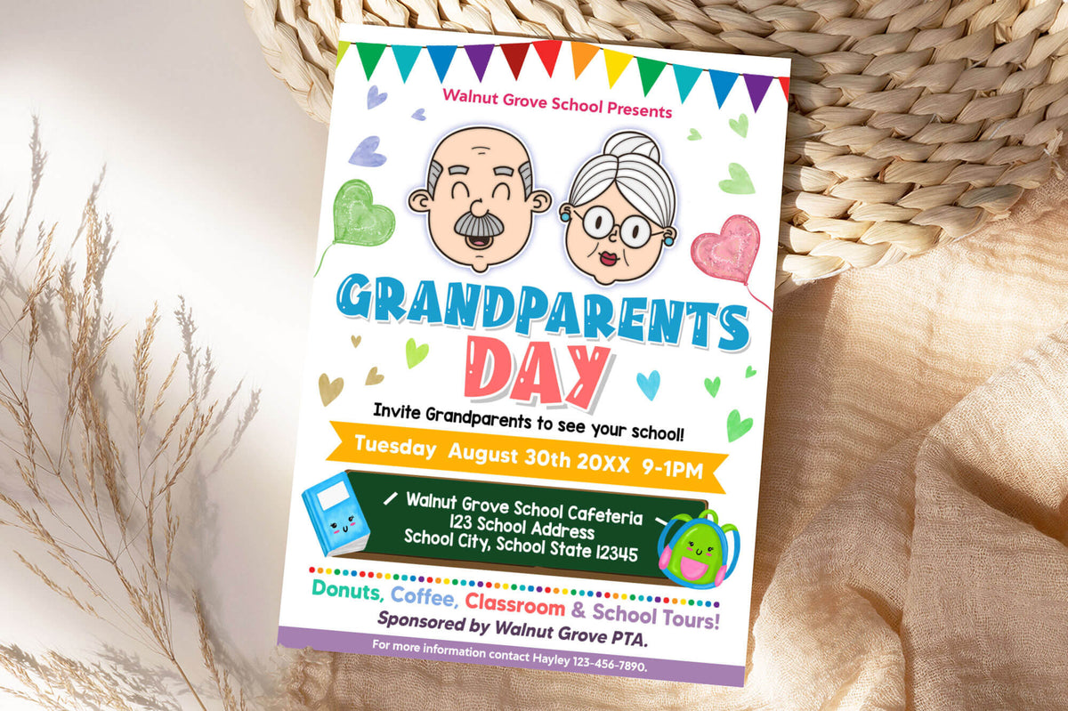 Customizable Grandparents Day Flyer Template | School PTA PTO Family ...