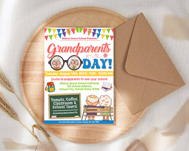 Grandparents Day Flyer | School PTA PTO Family Back To School Flyer ...