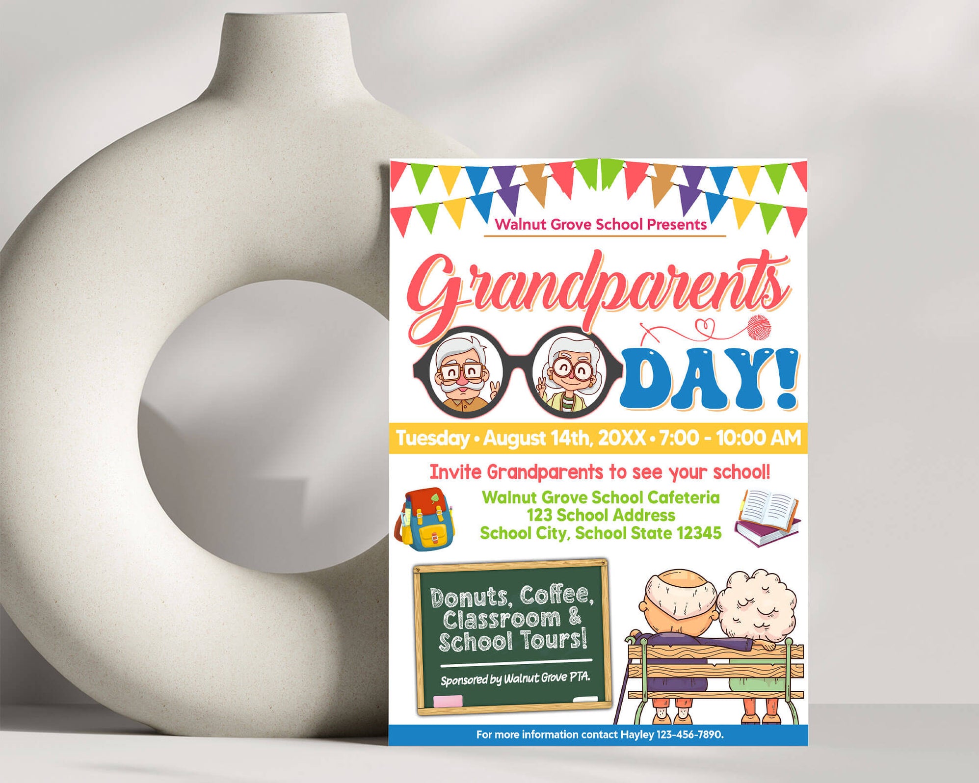 Grandparents Day Flyer | School PTA PTO Family Back To School Flyer ...