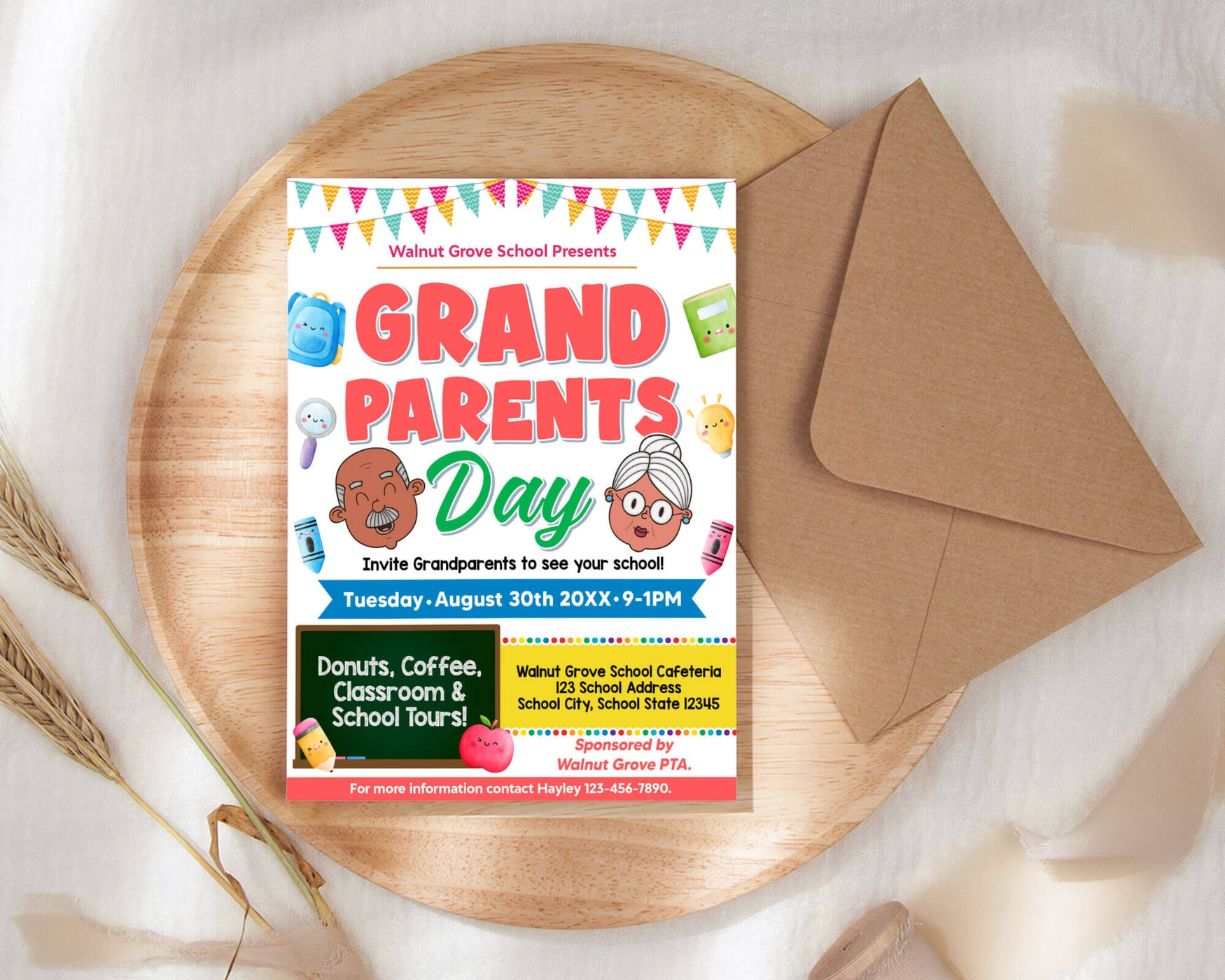 DIY Grandparents Day Flyer | Back To School PTA PTO Family Fundraiser ...