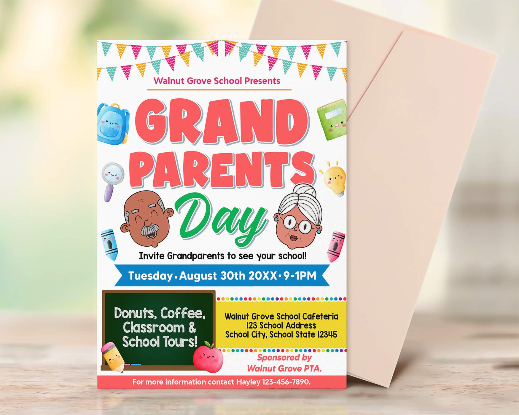 DIY Grandparents Day Flyer | Back To School PTA PTO Family Fundraiser ...