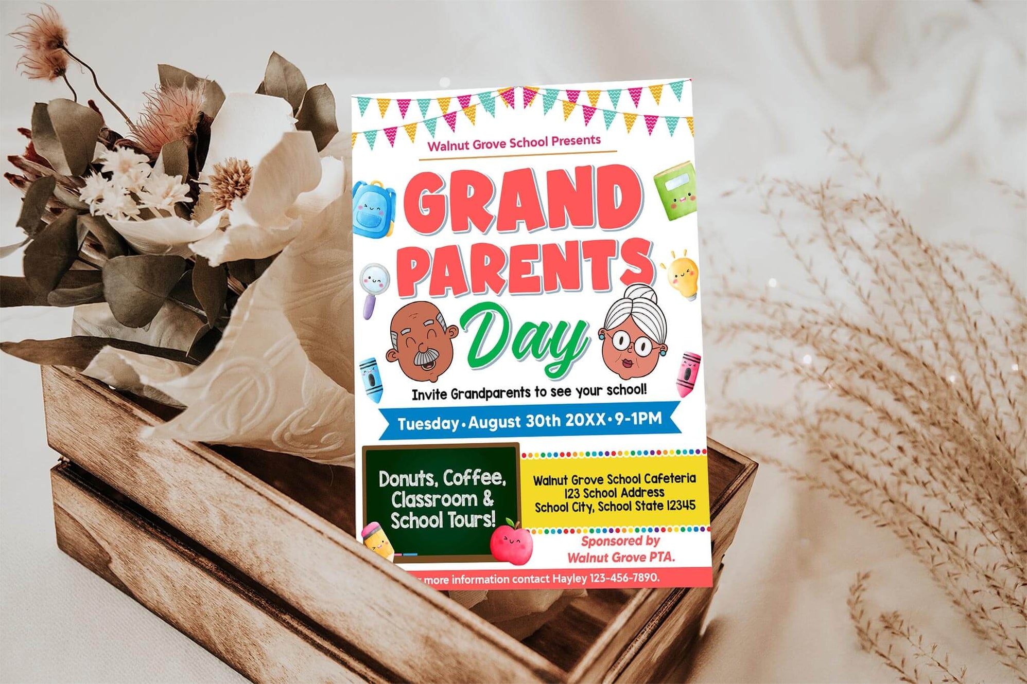 DIY Grandparents Day Flyer | Back To School PTA PTO Family Fundraiser ...