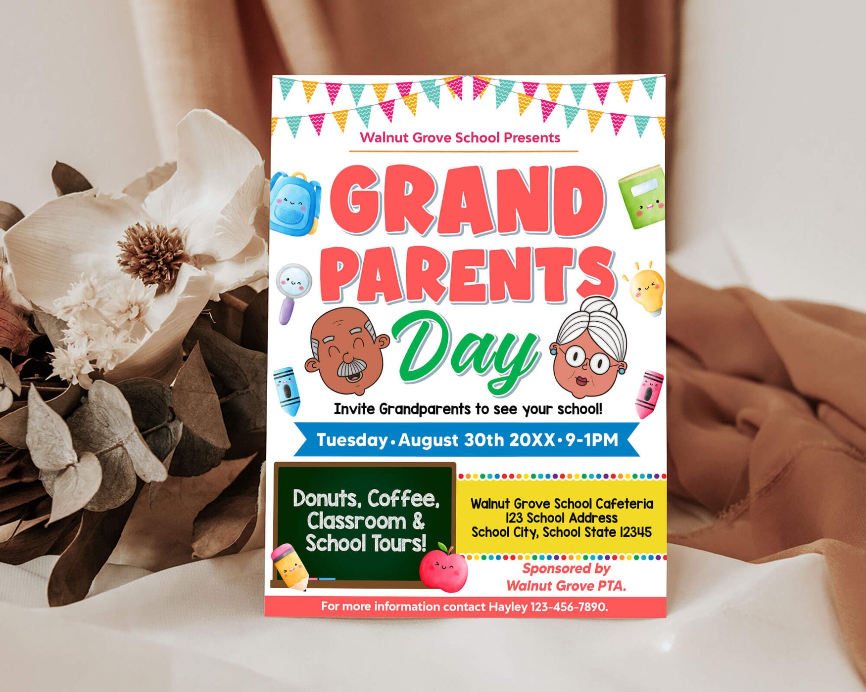 DIY Grandparents Day Flyer | Back To School PTA PTO Family Fundraiser ...