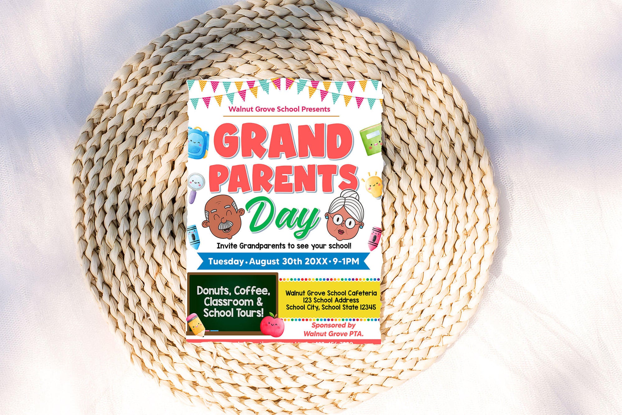 DIY Grandparents Day Flyer | Back To School PTA PTO Family Fundraiser ...