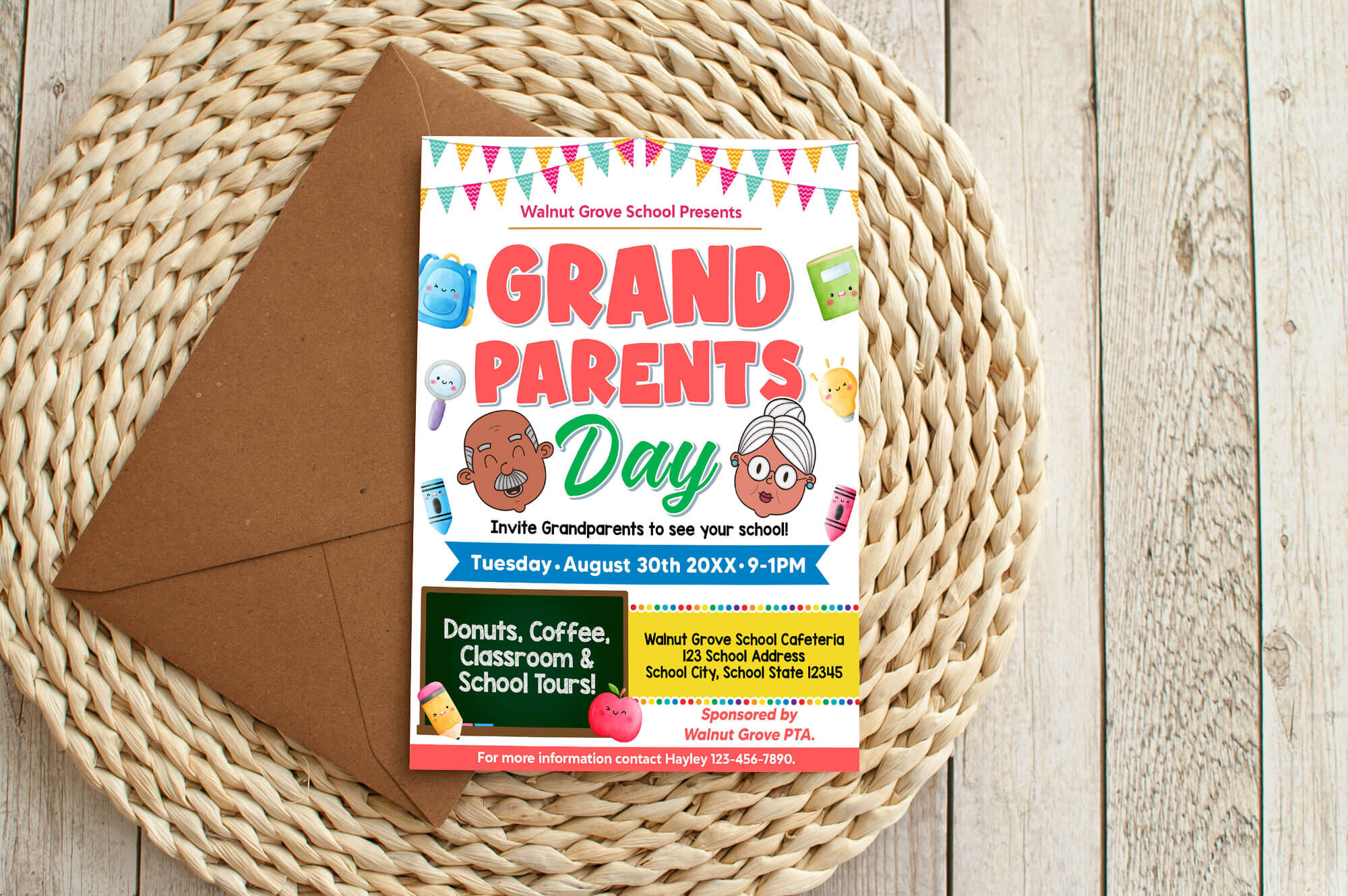 DIY Grandparents Day Flyer | Back To School PTA PTO Family Fundraiser ...