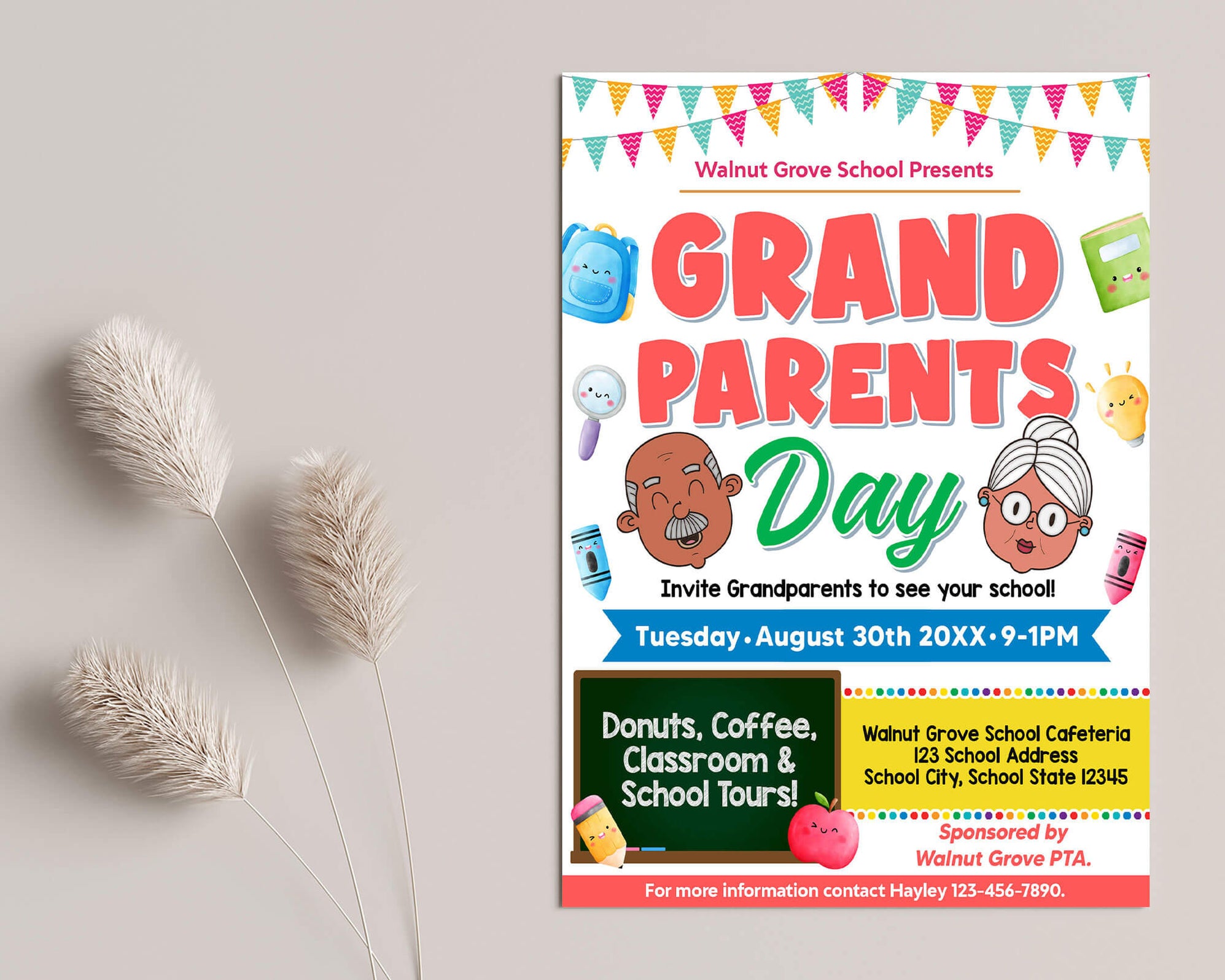 DIY Grandparents Day Flyer | Back To School PTA PTO Family Fundraiser ...