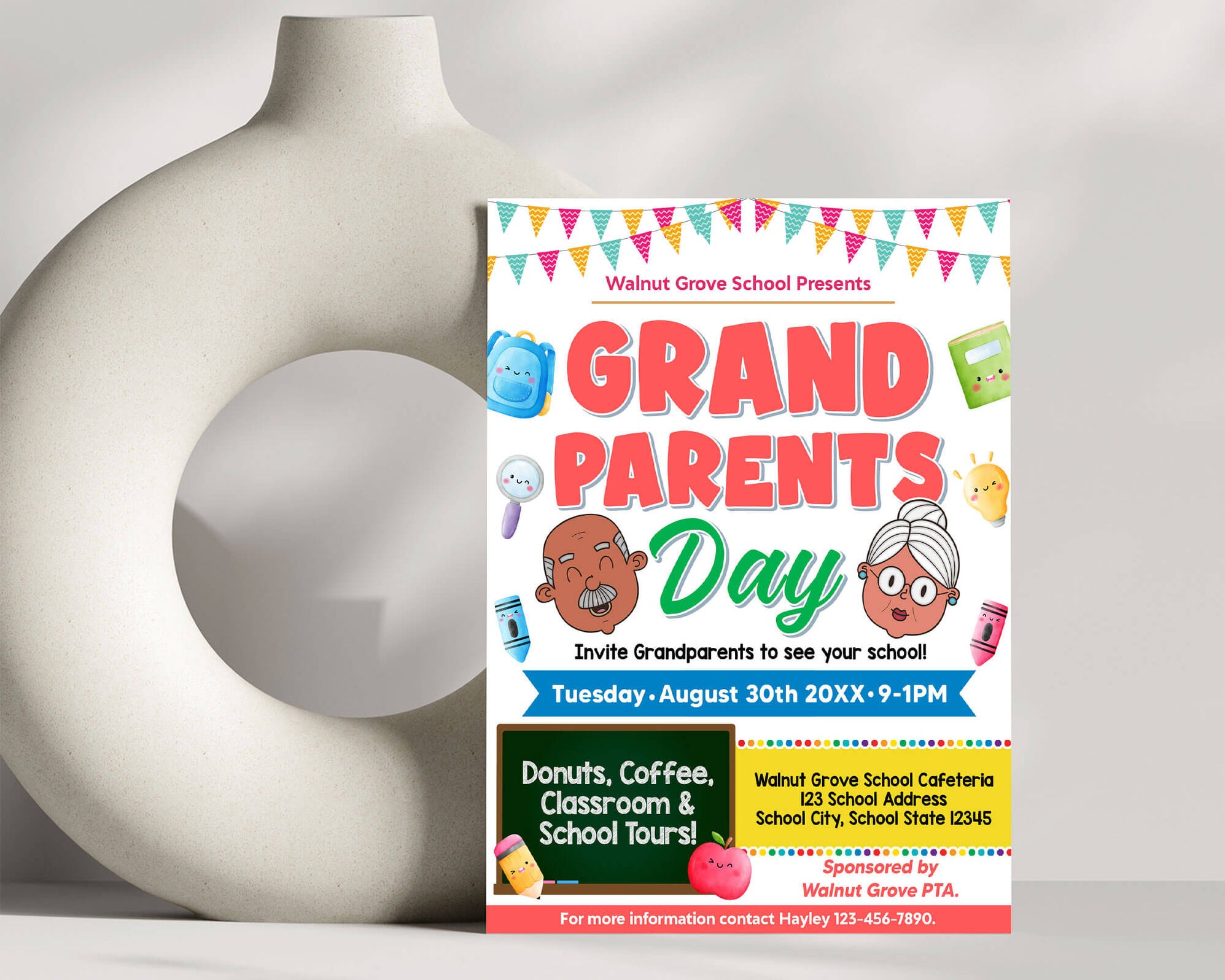 DIY Grandparents Day Flyer | Back To School PTA PTO Family Fundraiser ...
