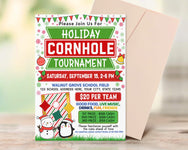 Customizable Holiday Cornhole Tournament Flyer Template | School and ...