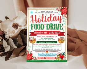 DIY Holiday Food Drive Flyer | School and Community Food Drive ...