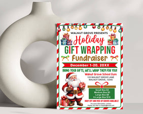 DIY Holiday Gift Wrapping Fundraiser Flyer Template | School Church ...