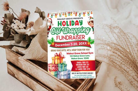 Customizable Holiday Gift Wrapping Fundraiser Flyer Template ...