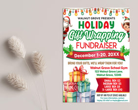 Customizable Holiday Gift Wrapping Fundraiser Flyer Template ...