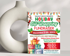 Customizable Holiday Gift Wrapping Fundraiser Flyer Template ...