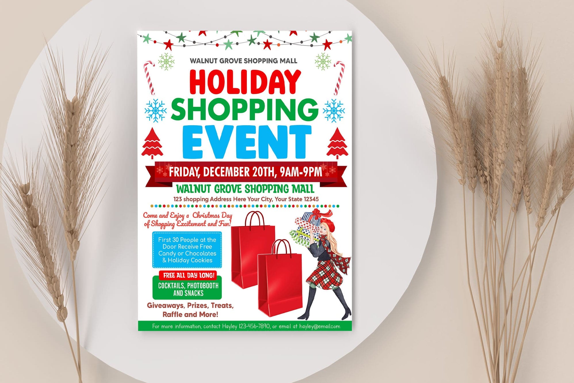 Editable Holiday Pop-Up Event Flyer for Shopping - Posh Park