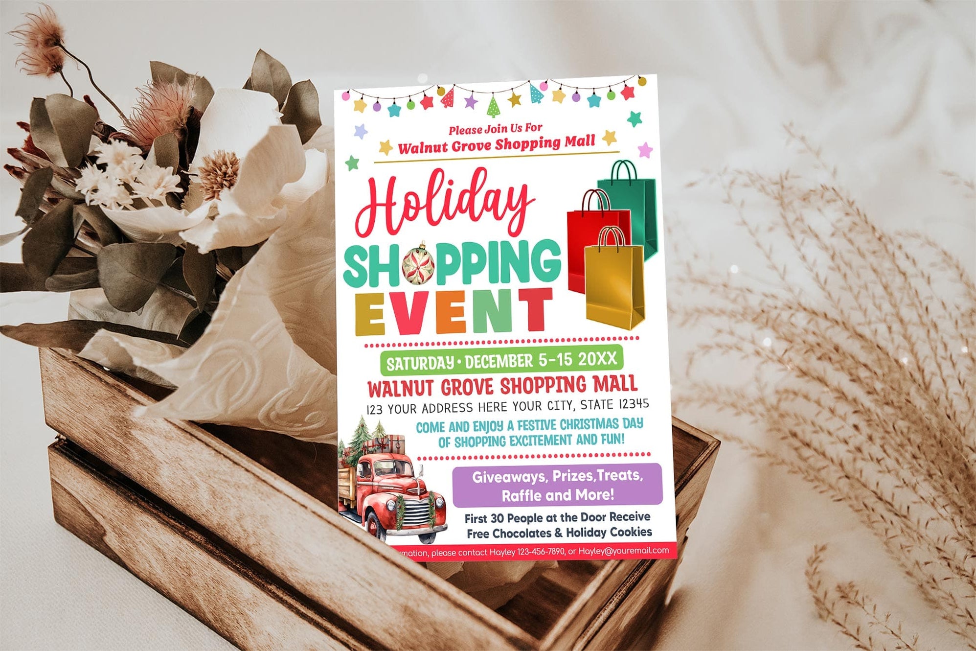Printable Holiday Pop-Up Event Flyer Editable Template - Posh Park
