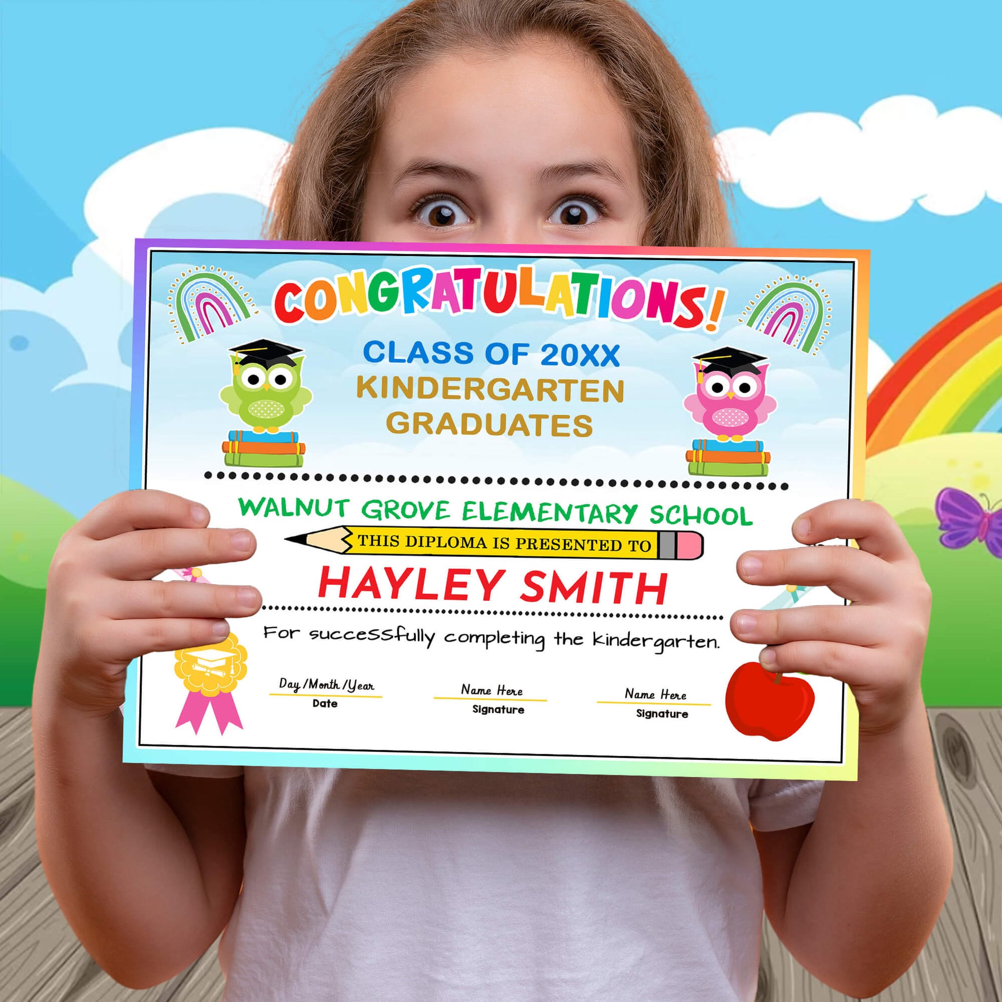 Customizable Kindergarten, Preschool and Any Grade Graduation Diploma ...