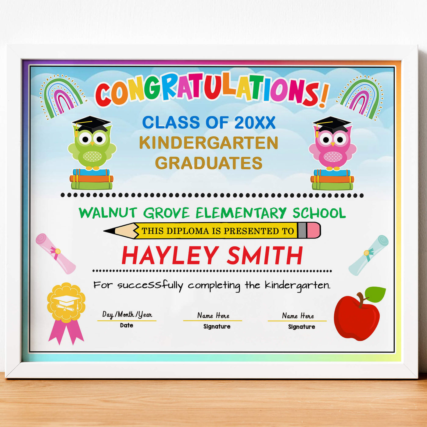 Customizable Kindergarten, Preschool and Any Grade Graduation Diploma ...