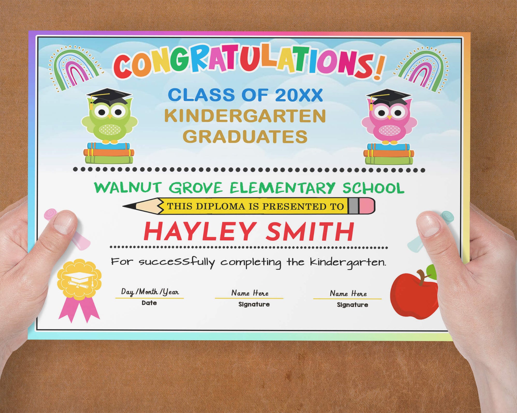 Customizable Kindergarten, Preschool and Any Grade Graduation Diploma ...