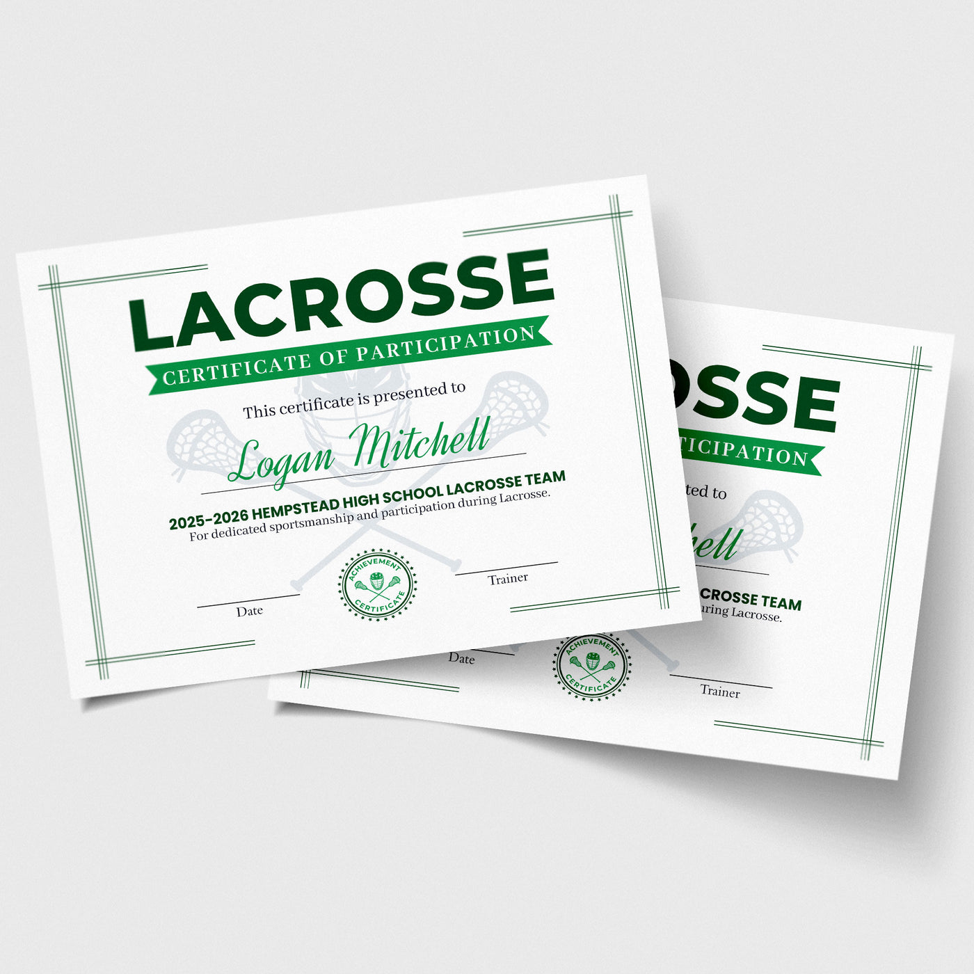 DIY Lacrosse Certificate Bundle Template | Sports Awards Set - Posh Park