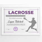 Customizable Lacrosse Appreciation Certificate Award Bundle | Sports ...