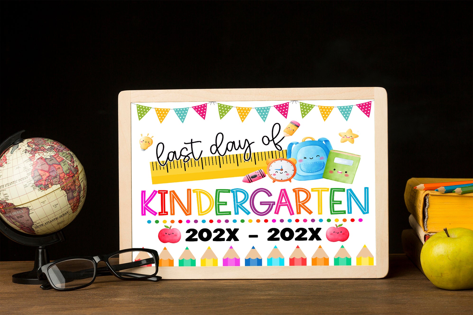 Customizable Kinder End of Year Sign Template | Last Day Of ...