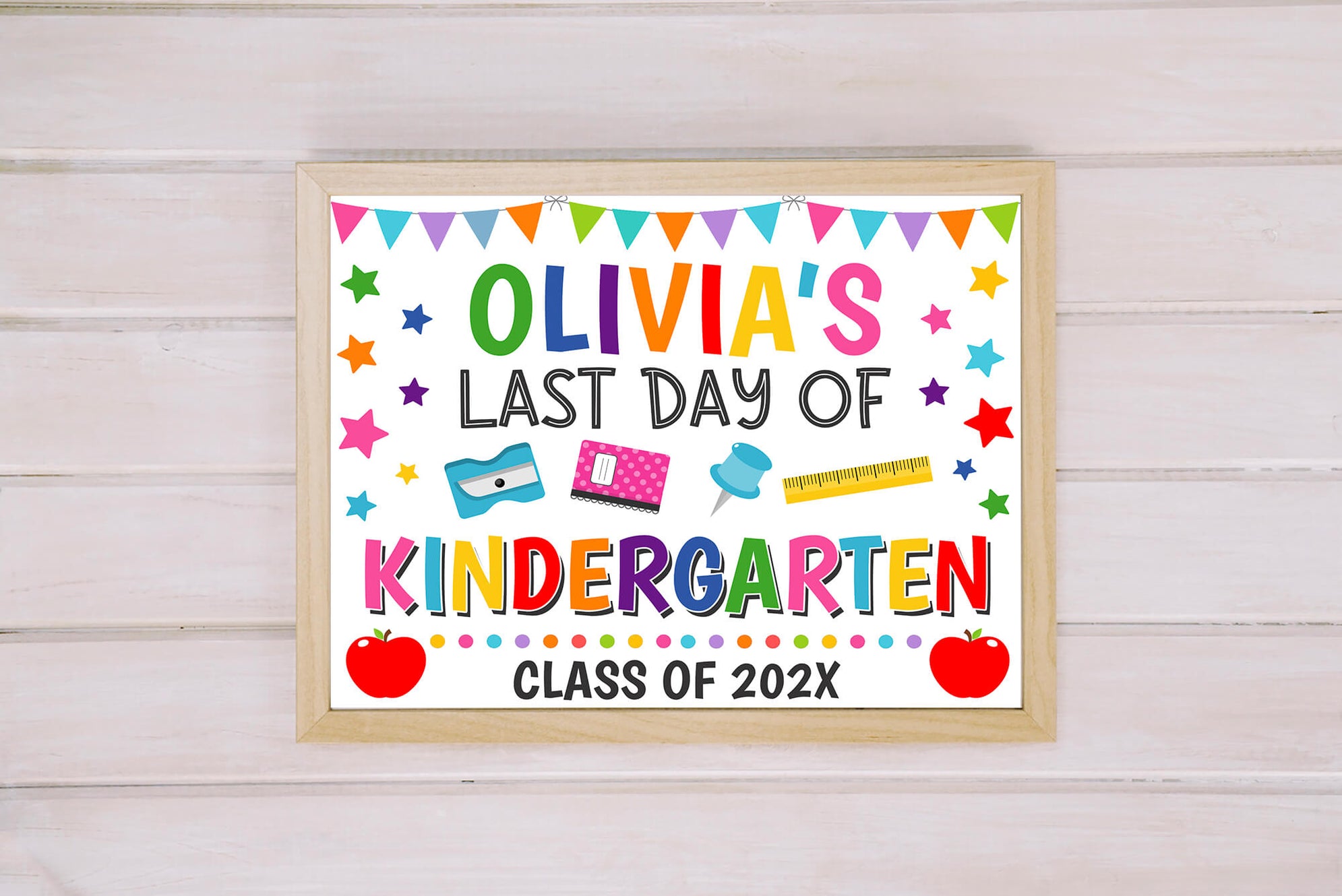 Customizable Last Day Of Kindergarten Sign With Name | End of Year ...