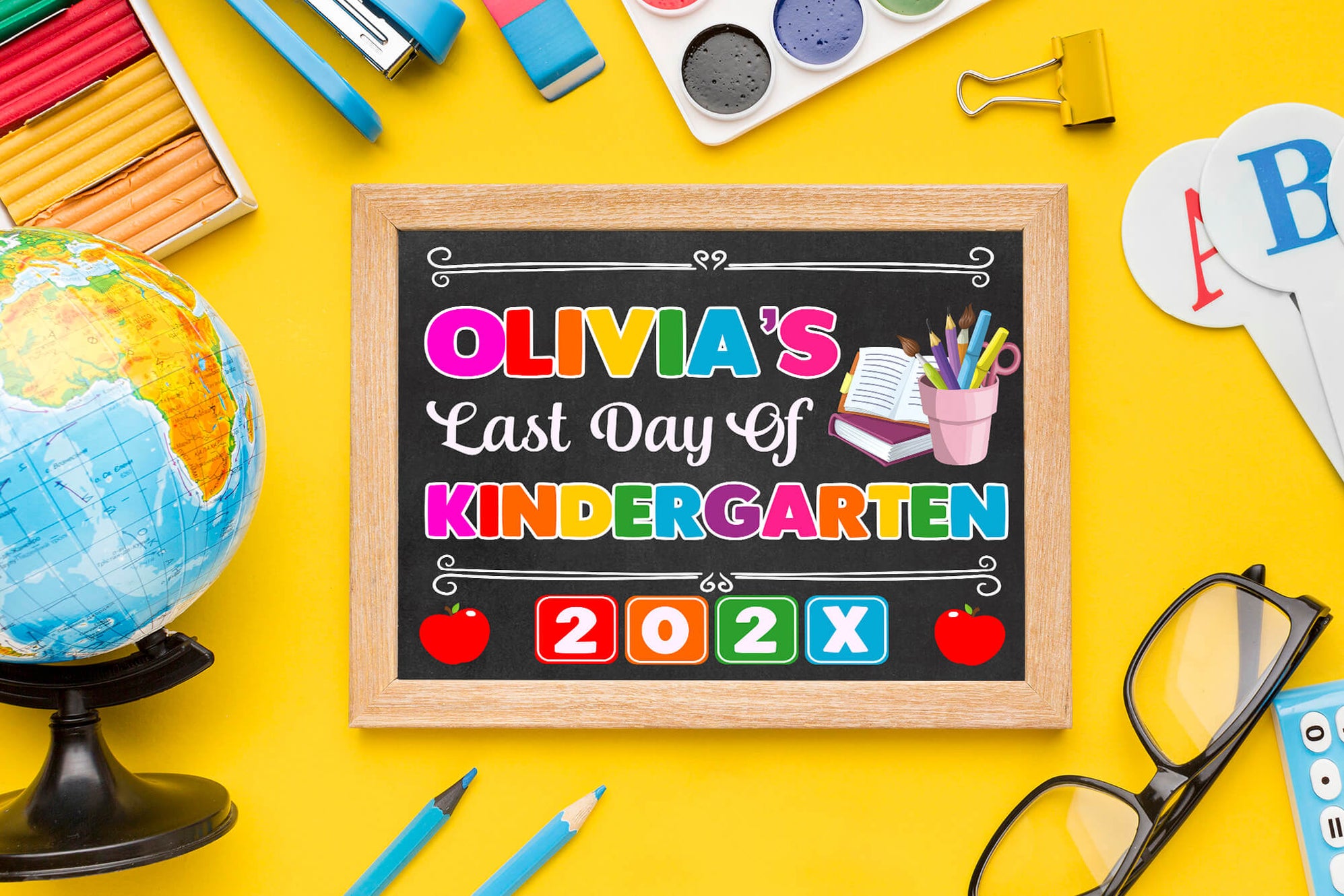 Last Day Of Kindergarten Sign With Name Template | Customizable Kinder ...