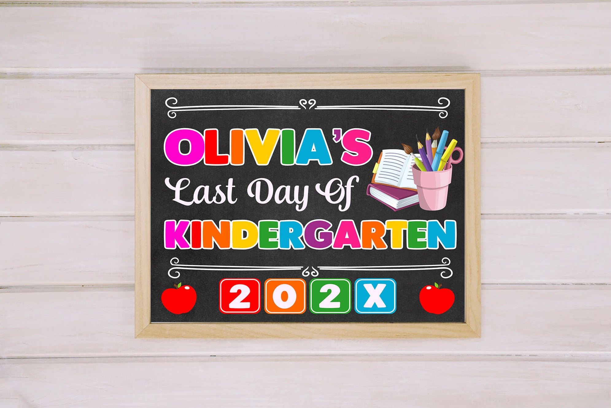 Last Day Of Kindergarten Sign With Name Template | Customizable Kinder ...