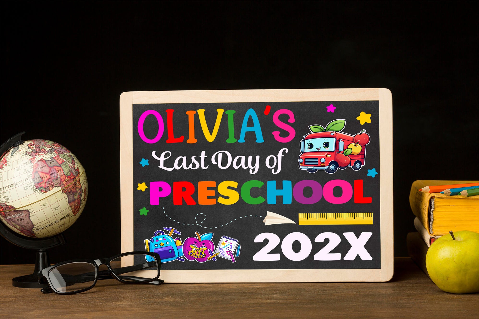 Customizable Last Day Of Preschool With Name Sign | End of Year ...