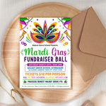 Customizable Mardi Gras Fundraiser Flyer | School Masquerade Theme ...