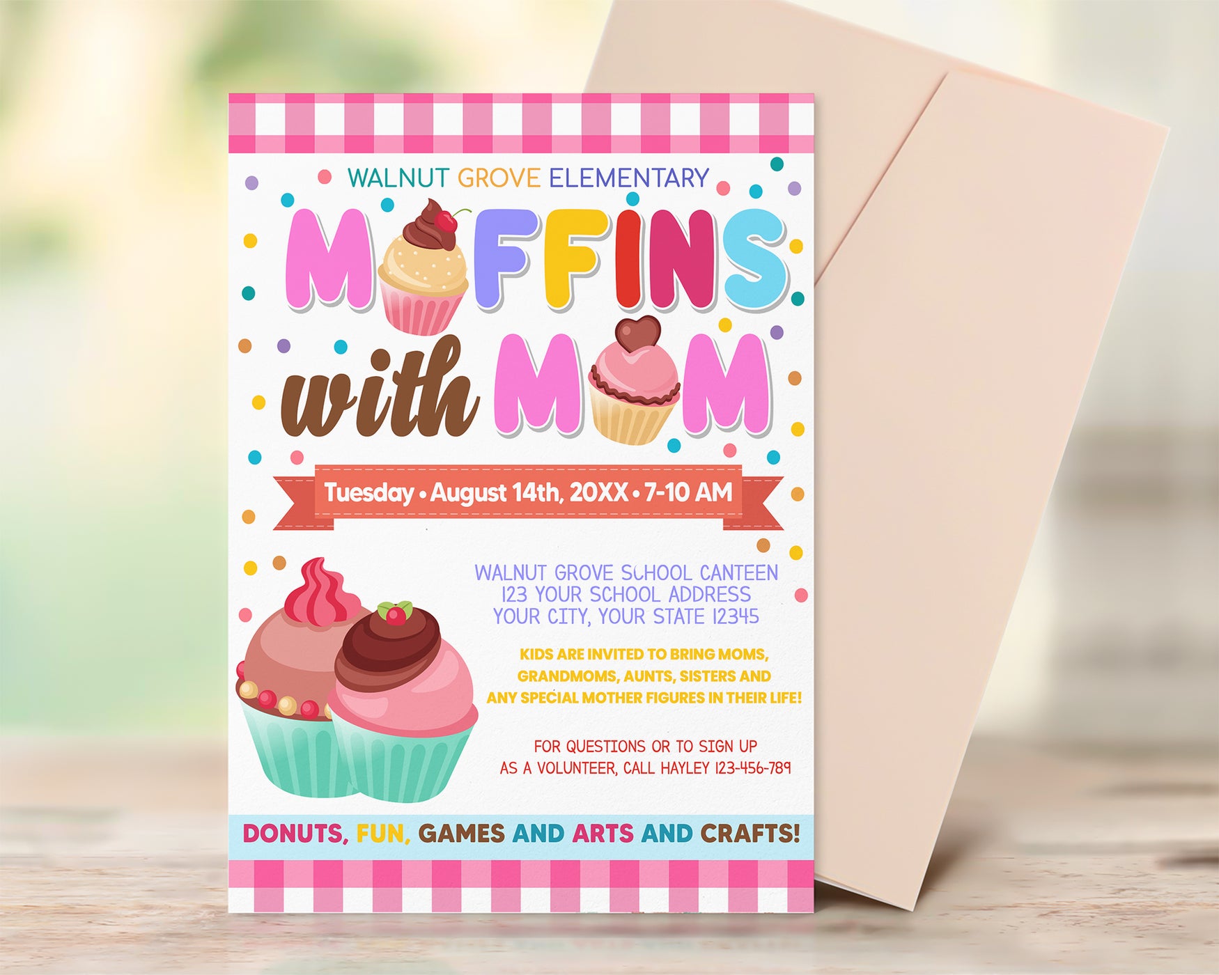 Customizable Muffins With Mom Fundraiser Flyer | PTO PTA School Church ...