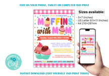 Customizable Muffins With Mom Fundraiser Flyer | PTO PTA School Church ...